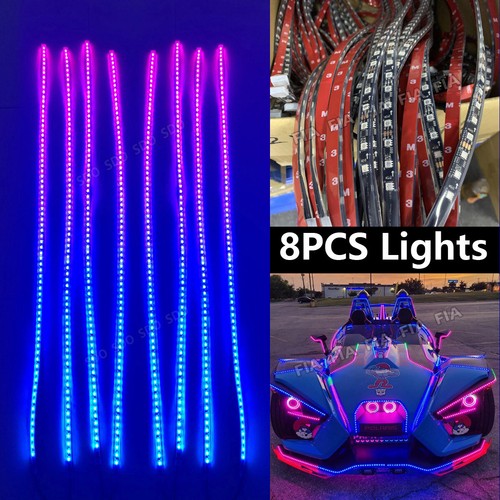 8pcs 4FT Car Underglow LED Strips For Truck Slingshot Hood Lights Kit ...
