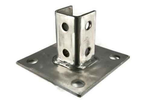 316 Stainless Steel P2072ASQ Strut Post Base Square 6x6x3-1/2 Leg 1-5/8 ...
