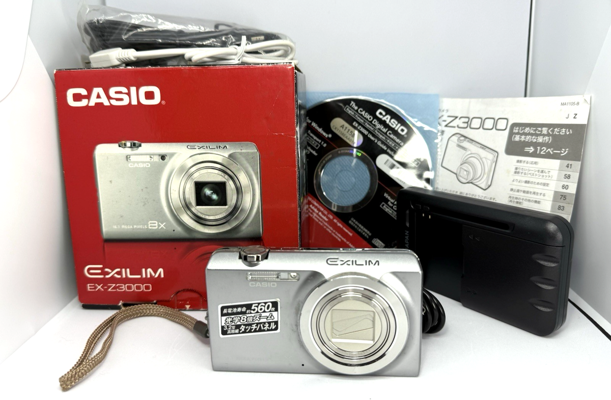 In Box】CASIO EXILIM EX-Z3000 Silver Compact Digital Camera In Box】CASIO EXILIM EX-Z3000 Silver Compact Digital Camera