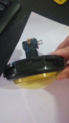1Pcs Arcade Game 80mm Yellow Illuminated Momentary Push Button SPDT ...