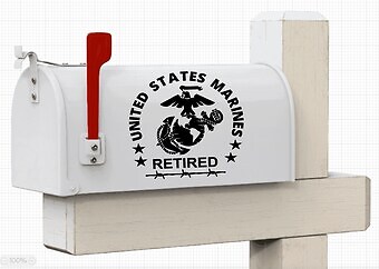 MARINE CORPS MAILBOX - 2 DECALS RETIRED VETERAN USMC Sticker Home ...