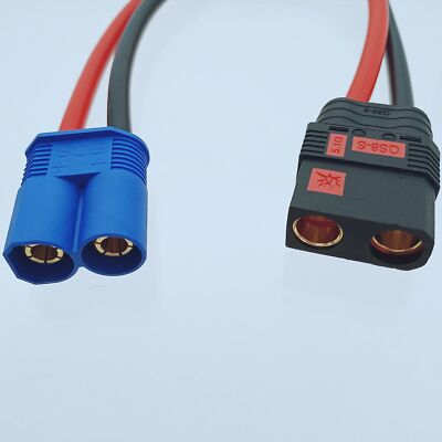 QS8 Anti-Spark Female to EC8/IC8 Male cable 8AWG 5CM Heavy Duty Charger ...