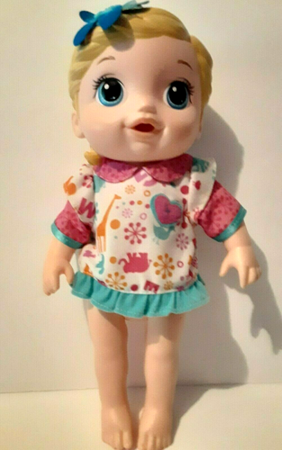 2017 Hasbro Baby Alive Doll 13" Blonde Hair Blue Eyed with Dress ...