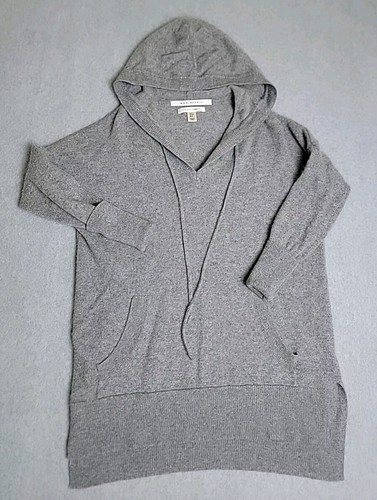 Max Studio Cashmere Hoodie Womens S Gray Stretch Lightweight Pocket ...
