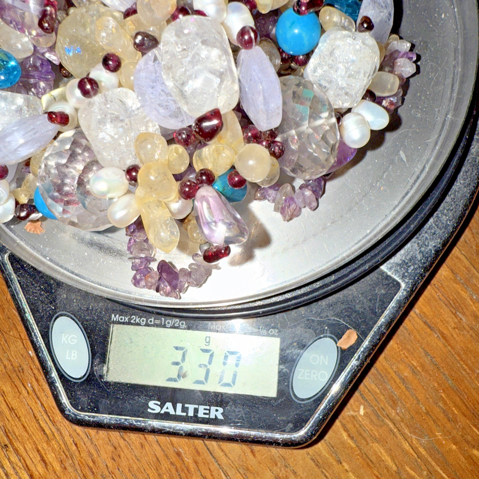 Multi Gem Beaded Hand Made Necklace Sterling Clasp | eBay