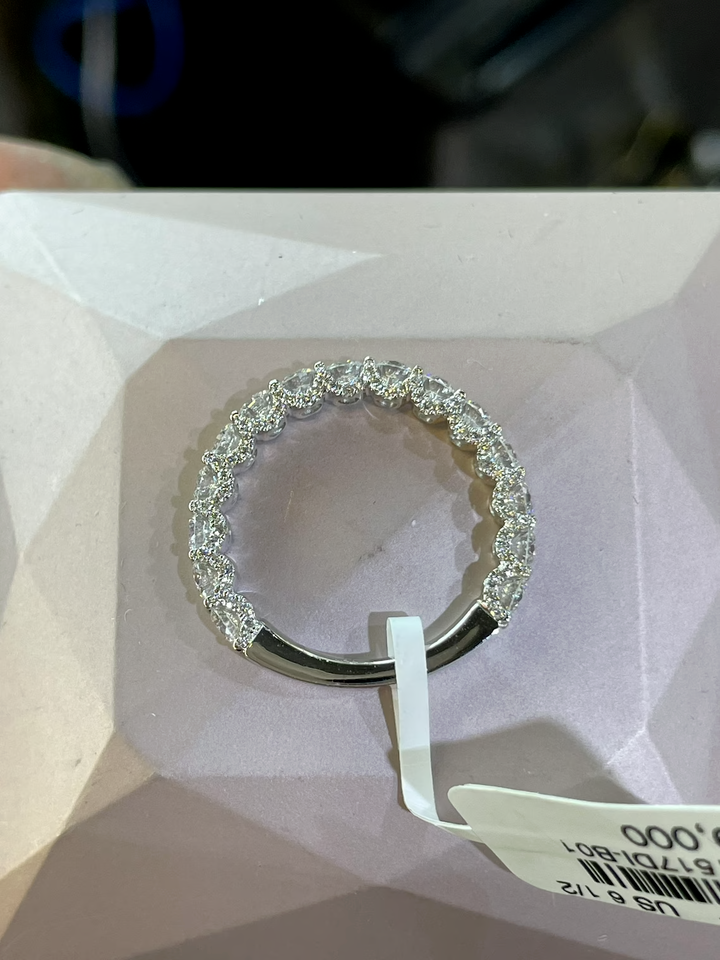 2Ct Round Diamond Lab-Created 14K White Gold Plated Eternity Wedding ...