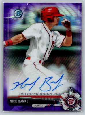 2017 Bowman Chrome #CPA-NB Nick Banks Purple Refractor Auto 130/250 ...