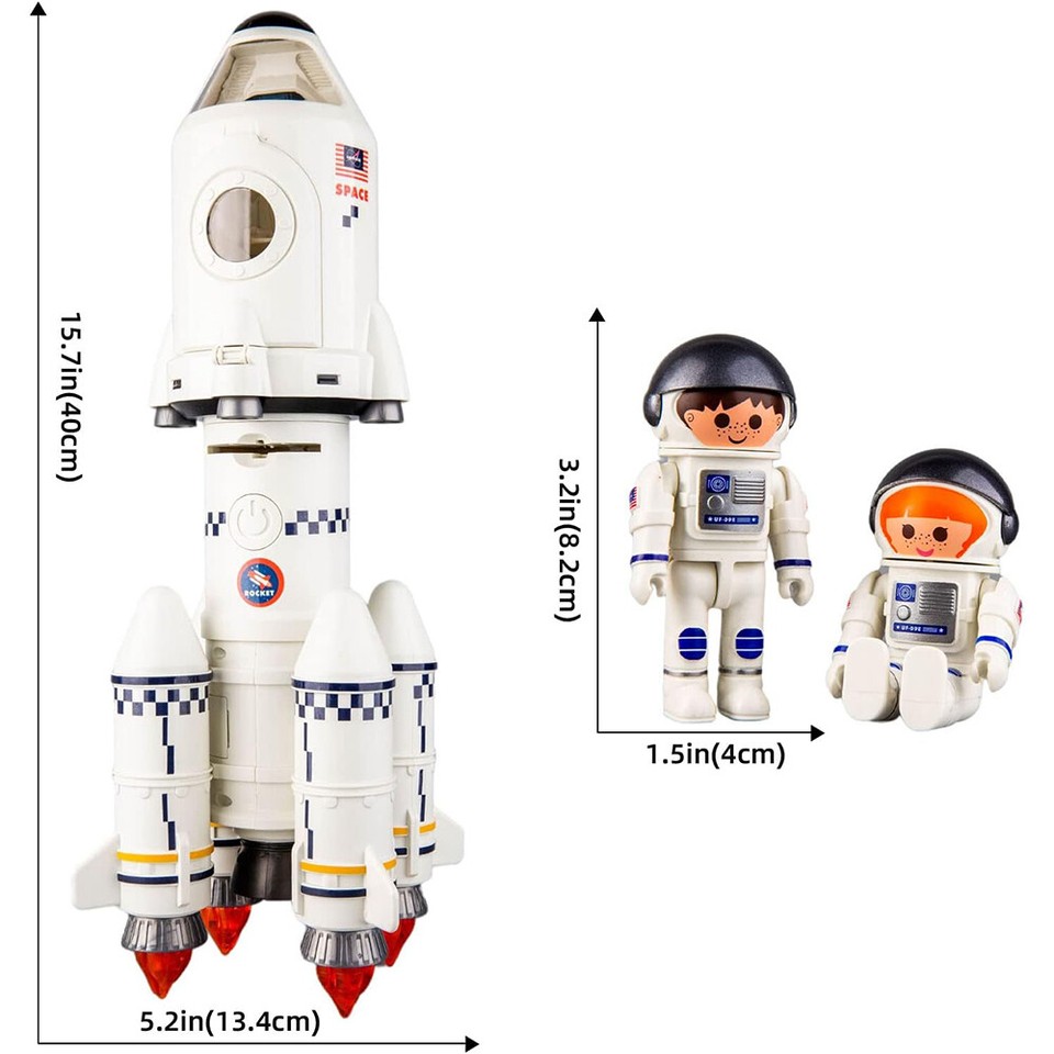 Large Kids Space Playset Toys Set Rocket Ship Toys Astronaut Venture ...