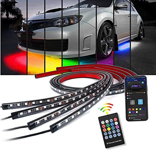 4PCS Car Chassis Light Atmosphere Light Bar Remote Control Exterior ...