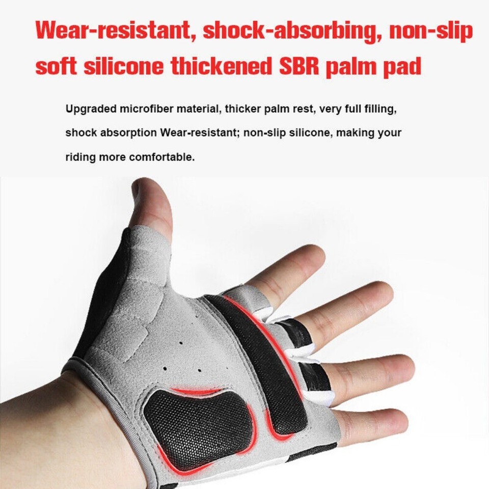 Cycling Gloves Gel Pad Half Finger Bicycle Riding Gloves Bike Gloves ...
