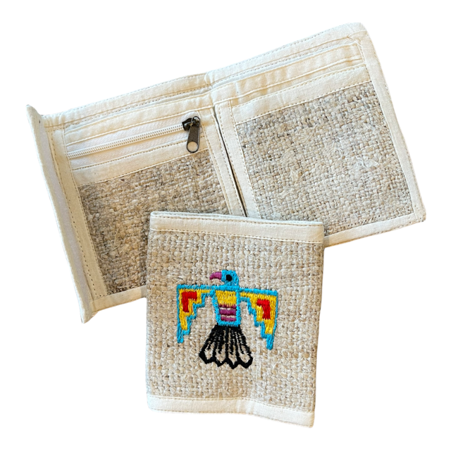 Hemp Bi-Fold Wallet, Himalayan Nepal Pure Natural Hemp Hippie Boho ...