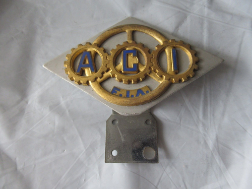 Vintage ACI Automobile Club Italy F.I.A. Car Badge Lorioli Milano-Roma ...