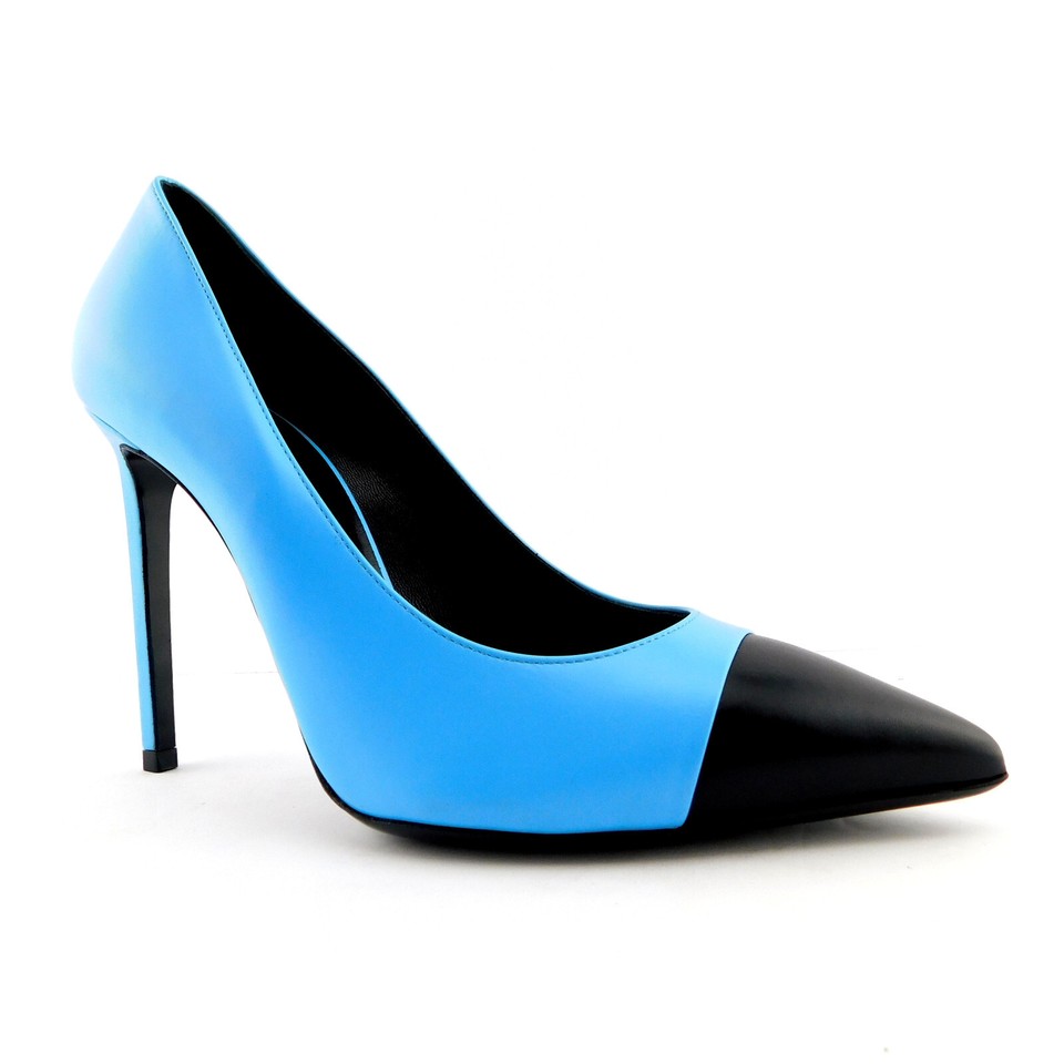 New SAINT LAURENT YSL Size 9 PARIS Blue Spectator Heels Pumps Shoes 39. ...
