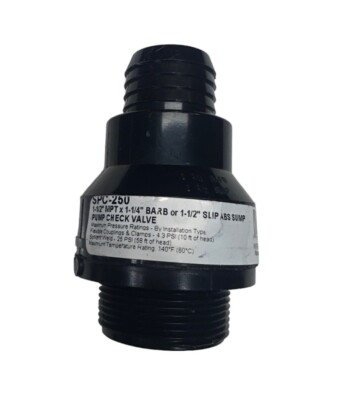 NEW SPC-250 SLIP ABS Sump Pump Check Valve **SALE** | eBay