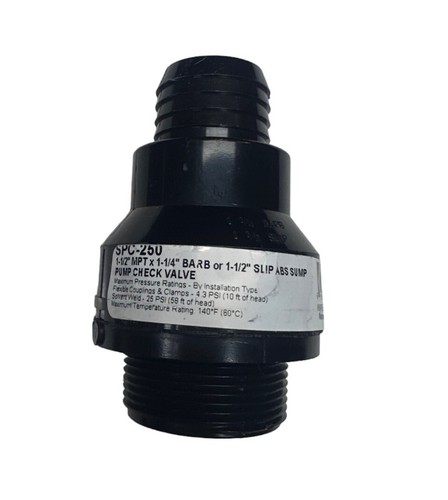 NEW SPC-250 SLIP ABS Sump Pump Check Valve **SALE** | eBay