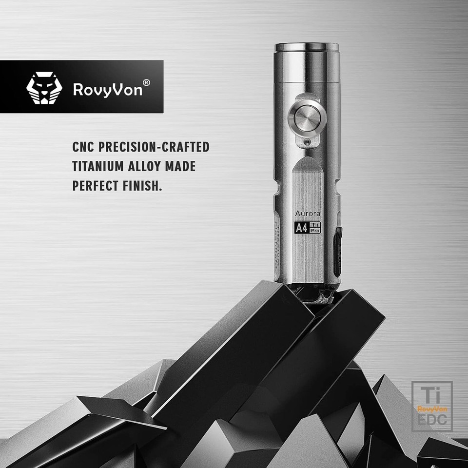 RovyVon A4 Pro Titanium Keychain Flashlight, 650 Lumens. used | eBay