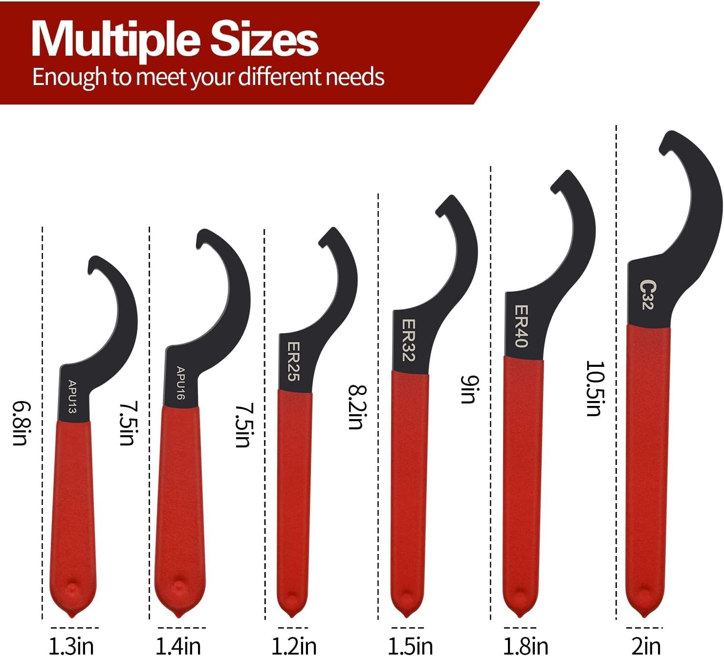 6pcs Coilover Spanner Wrench Set Coilover Wrench C-Shape Spanner Wrench ...