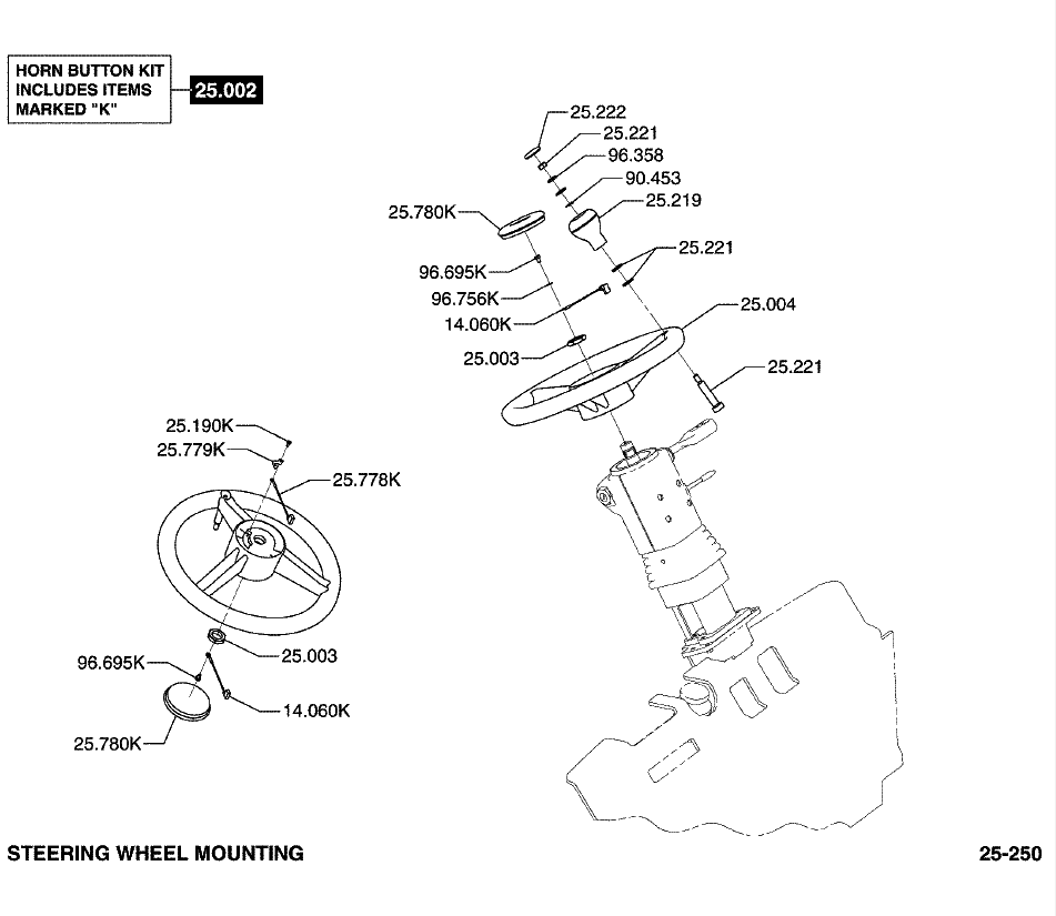 CLARK Forklift Horn Button Repair Kit #1813172 Key #25.002 | eBay