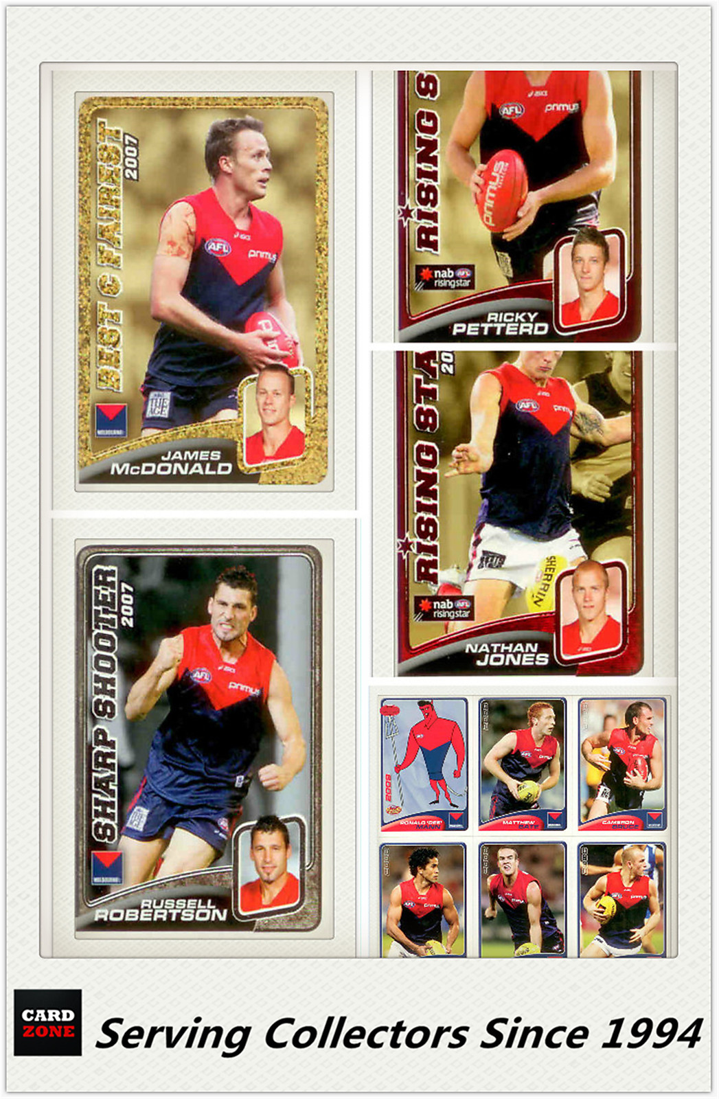 2008 Herald Sun AFL Trading Card MASTER TEAM CARD COLLECTION-MELBOURNE ...