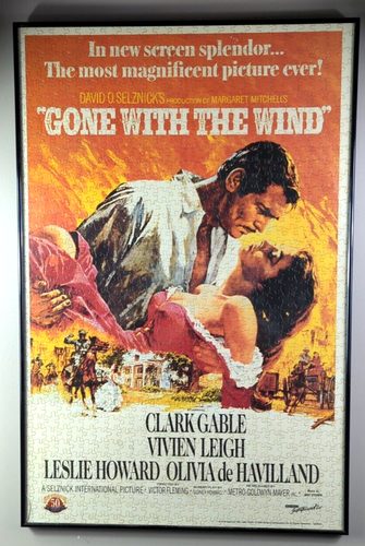 Gone With The Wind, Framed Poster Puzzle, Glass Metal, 36 x 23, Must ...