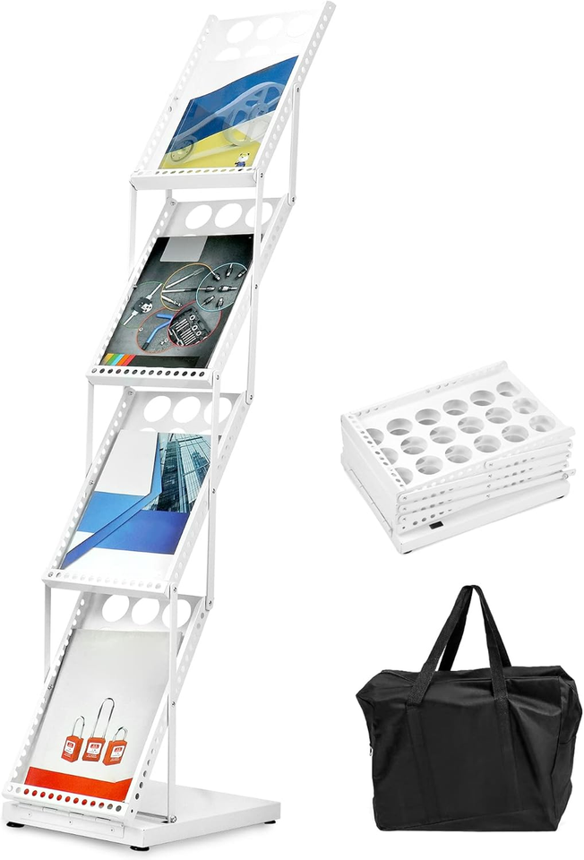 Foldable Brochure Display Stand, Magazine Brochure Display Rack Stand ...