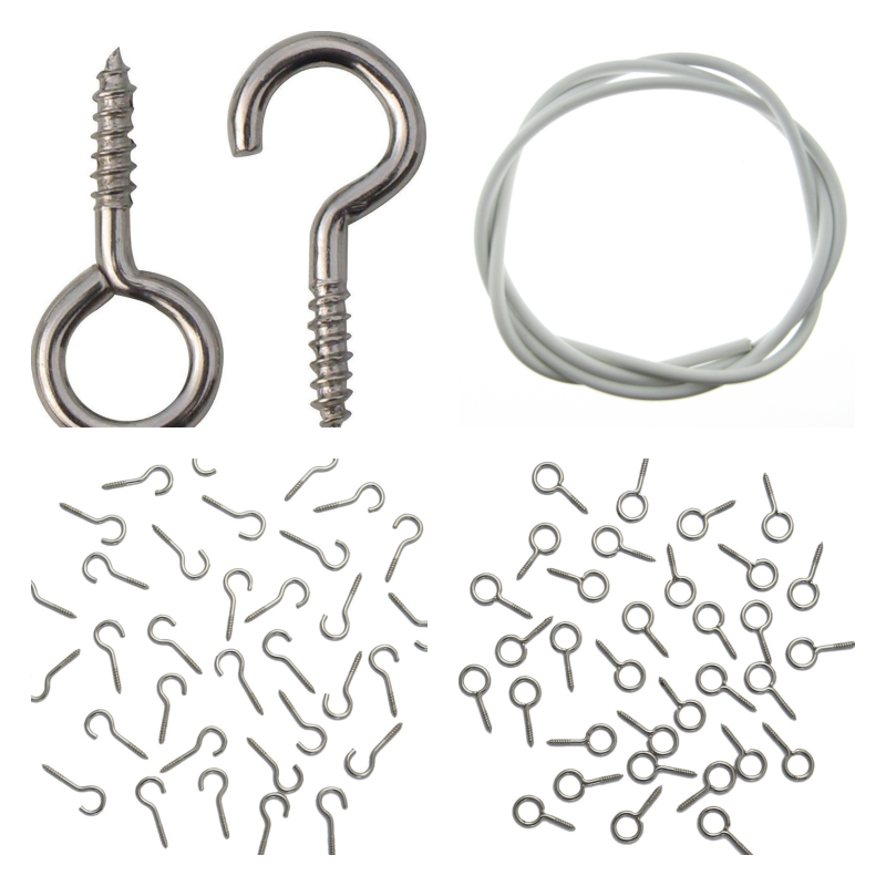 Net Curtain Wire Kit – Free Hooks & Eyes for Easy Window Hanging | eBay UK