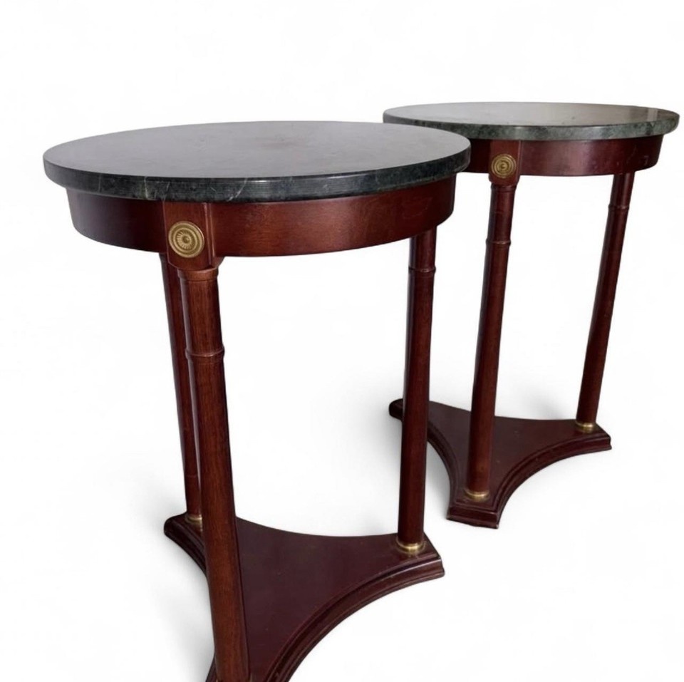 Bombay Co French Empire Neoclassical Style Mahogany Marble Side Table ...
