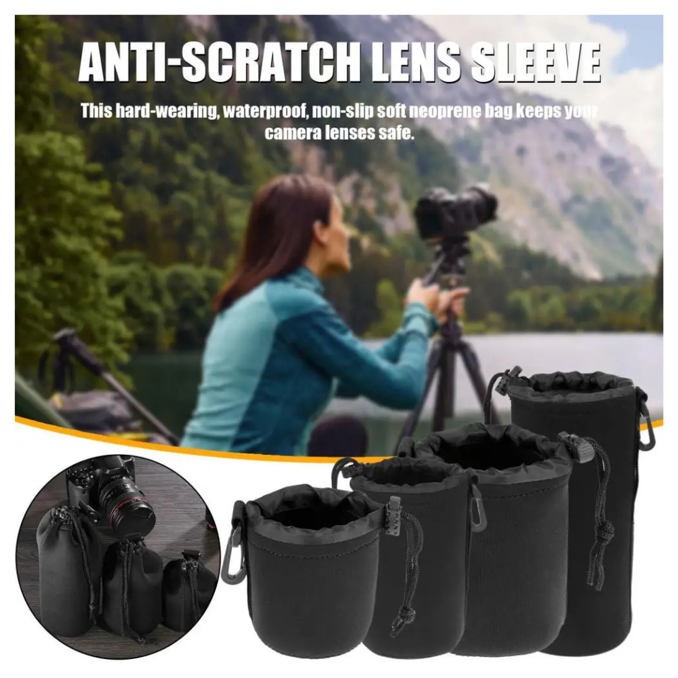Neoprene Waterproof Soft DSLR SLR Camera Lens Bag Pouch Case Protective ...