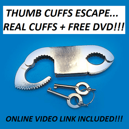 COMEDY THUMB CUFF ESCAPE with DVD + CUFFS CLOSEUP PARTY STAGE MAGIC ...