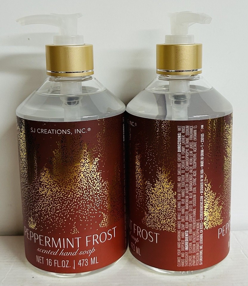 2-Pack SJ Creations ~ Peppermint Frost Hydrating Hand Soap 16 fl oz Each | eBay