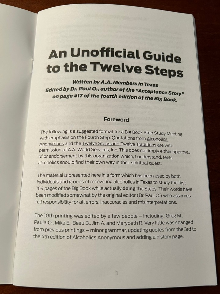 An Unofficial Guide To The Twelve Steps - Dr. Paul O. - 12 Steps AA Pamphlet | eBay
