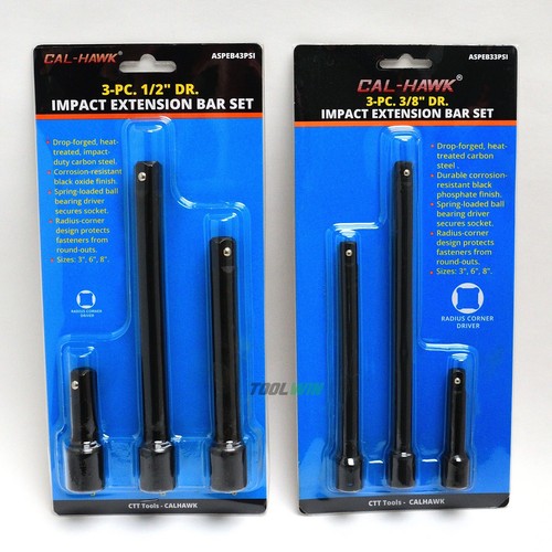 6 pc Impact Socket Driver Extension Bar Set 3/8" 1/2 Drive Extension | eBay