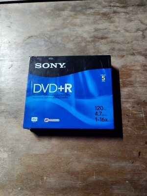 SONY DVD+R Package of 5 120 min. 4.7 Recordable Brand New | eBay