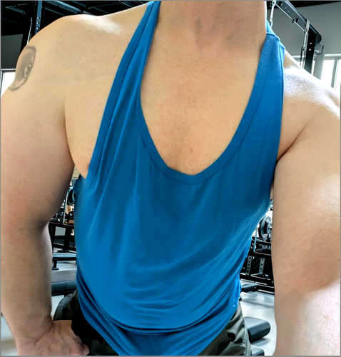 MEN'S VINTAGE STRINGER TANK TOP: Blue Stringer T-Back / Y-Back Stretchy ...