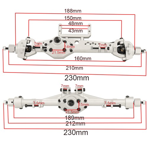 Metal Alloy Front Rear Straight Axles Set for 1/10 RC Crawler Axial ...