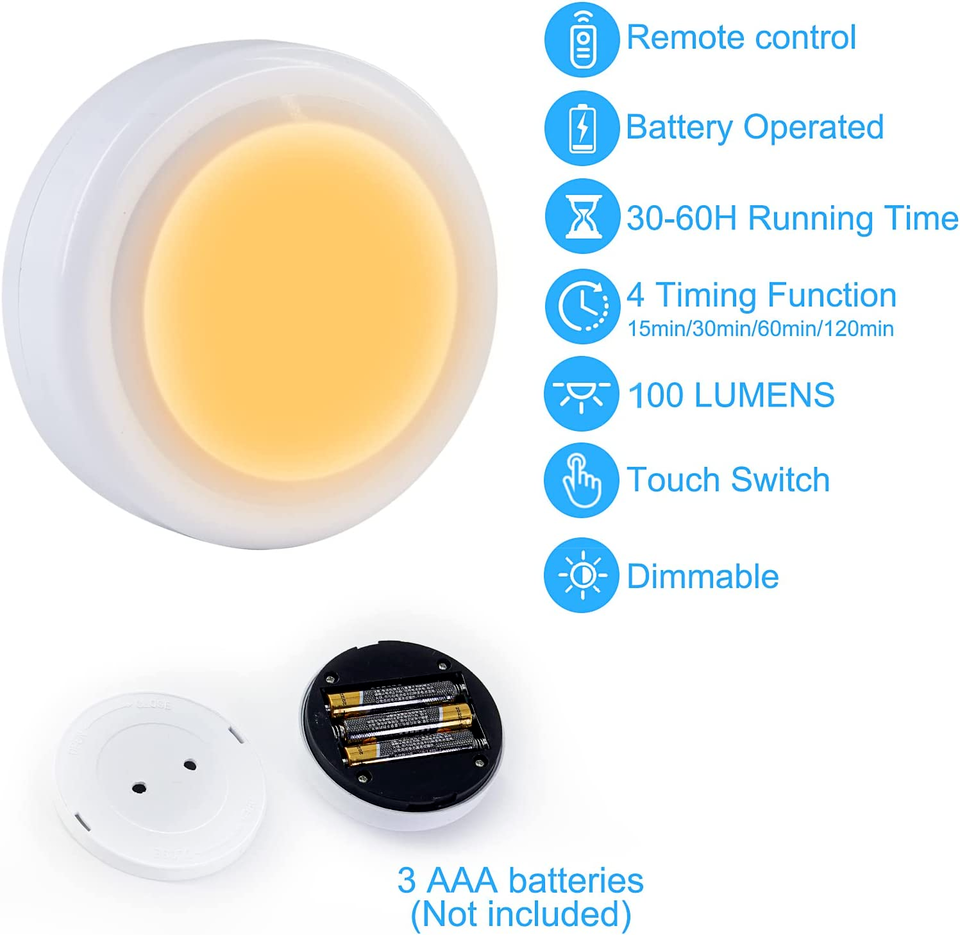 2 Pack Battery Operated LED Light Bulbs, AAA Battery Powered Light Bulb ...