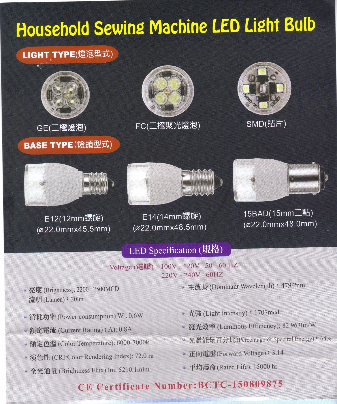 LED LIGHT BULB SEWING MACHINE BULB E14 | eBay UK