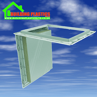 Manthorpe White Loft Hatch Trap Door Hinged Drop Down Insulated Loft ...