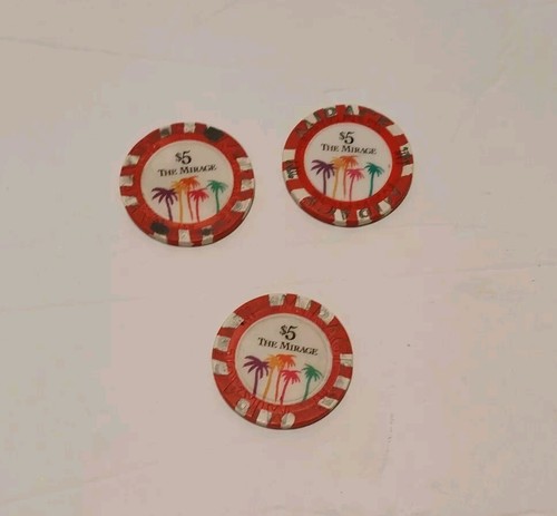 Lot Of 3 Mirage Las Vegas $5 Casino Poker Chips | eBay