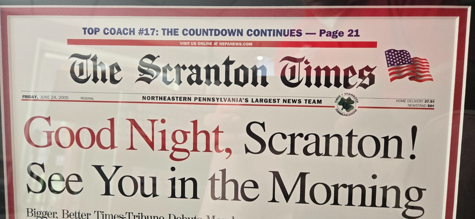 Last Issue Of The Scranton Times "Scranton PA" June 24 2005 FRAMED | eBay