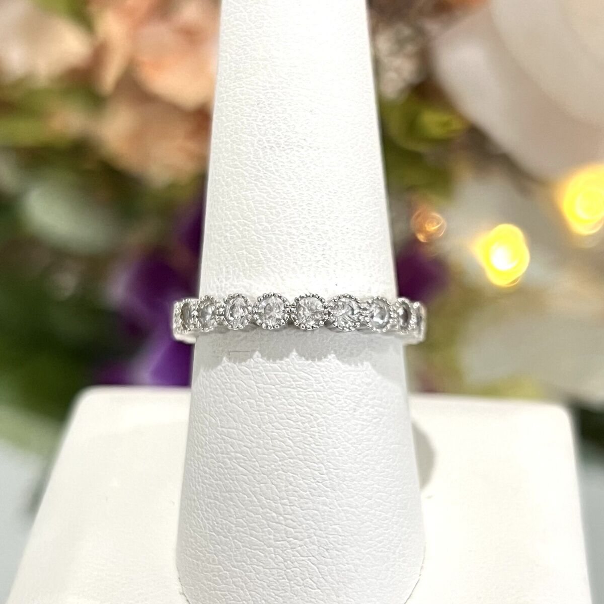 Vanna K for Bella Luce 925 Sterling Silver CZ Eternity Ring Stackable Band SZ 8 eBay