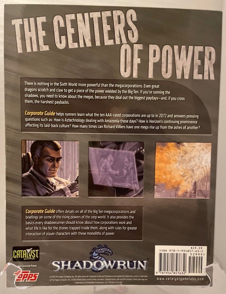 Corporate Guide Shadowrun The Megacorp Sourcebook Catalyst 26221 | eBay