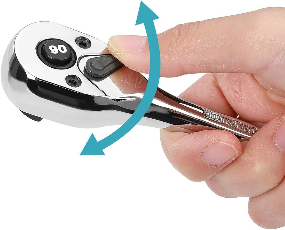 3-Piece Drive Ratchet, 1/4", 3/8", 1/2" 90-Tooth Quick-release Ratchet ...