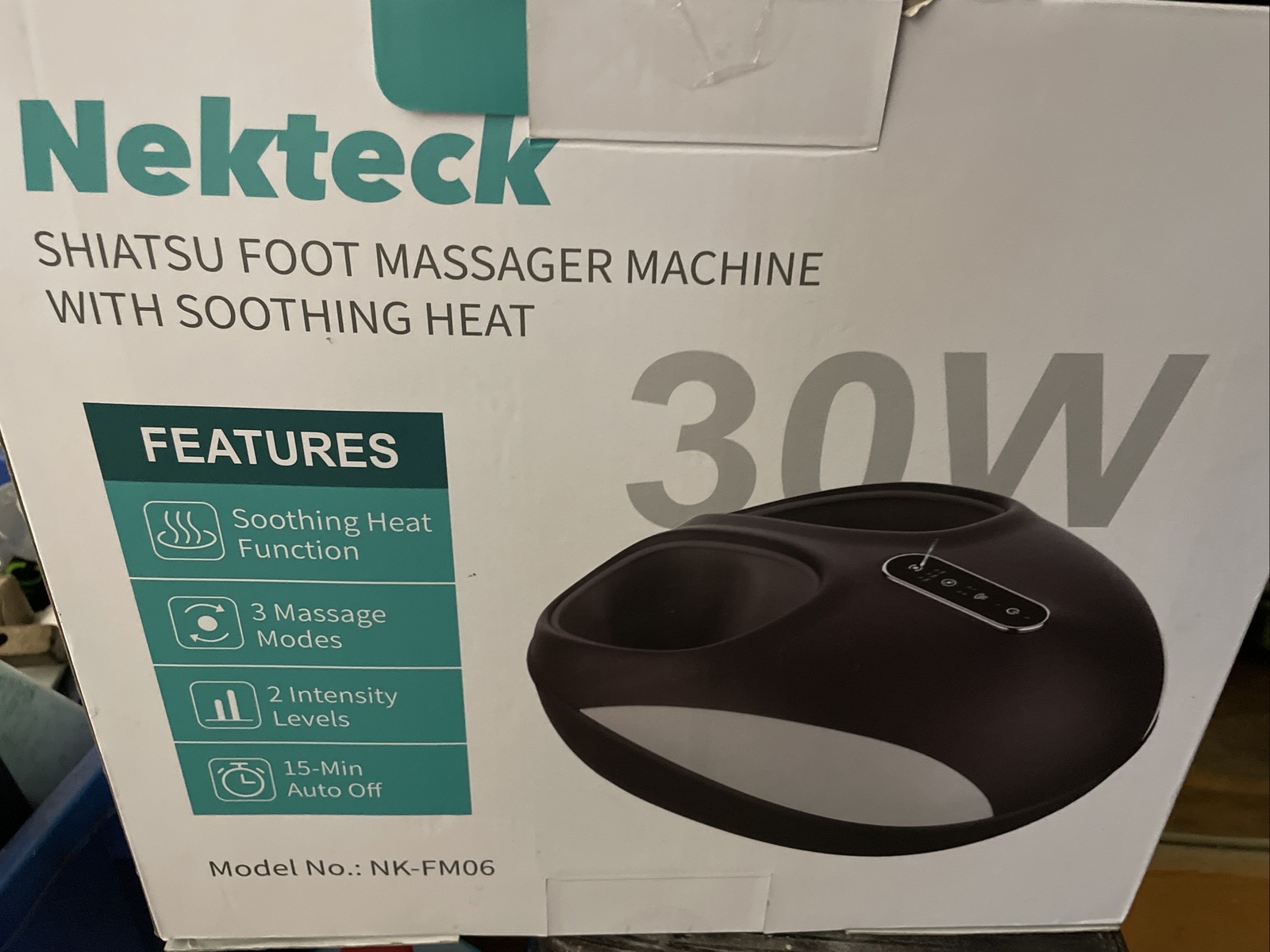 Nekteck NK-FM06 Black 30W Shiatsu Foot Massager Machine With Soothing ...