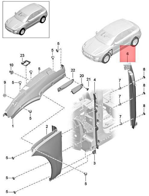 Genuine Porsche Macan 95b Trim Left Satin Black 95B854777B1E0 for sale ...