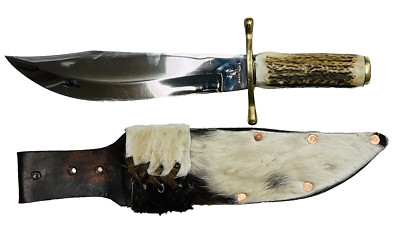 Whitetail Cutlery (Frost) 14 1/4 Bowie Hunting Knife Stag Handle ...