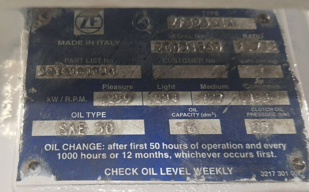 ZF Marine 325-1A , 1.73:1, Transmission / Gearbox | eBay