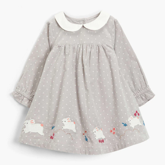 NEW Easter Bunny Rabbits Girls Smocked Gray Dress 2T 3T 4T 5T 6 7 | eBay
