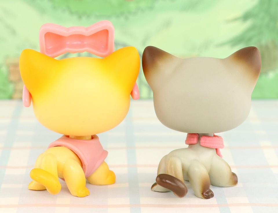2PCS Pet Shop LPS Shorthair Cat 339 391 with LPS Accessories Great ...