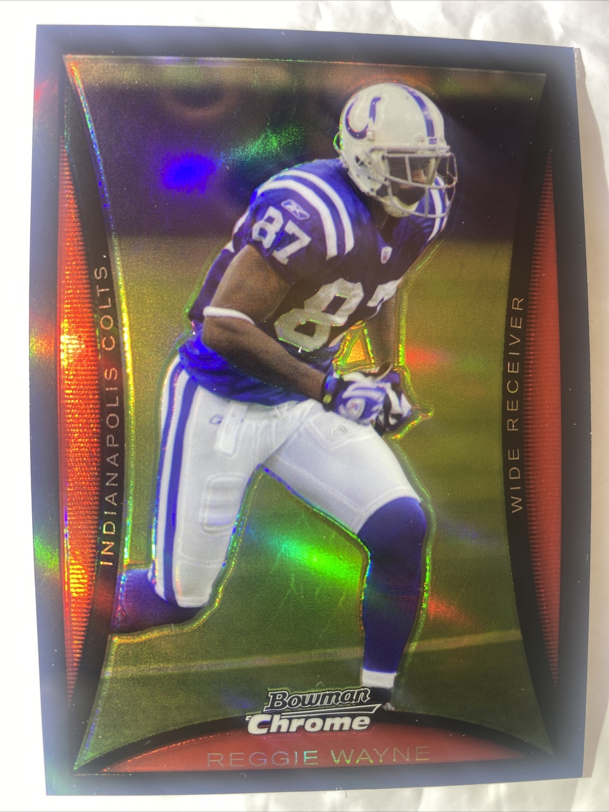 REGGIE WAYNE 2008 BOWMAN CHROME #BC167 REFRACTOR FUTURE HALL OF FAMER ...